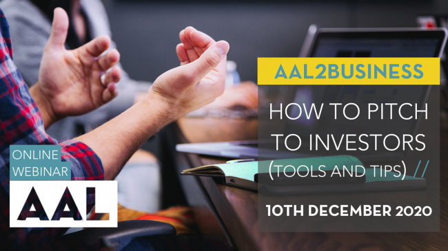 AAL2Business: Webinar on how to pitch to investors - AAL Programme