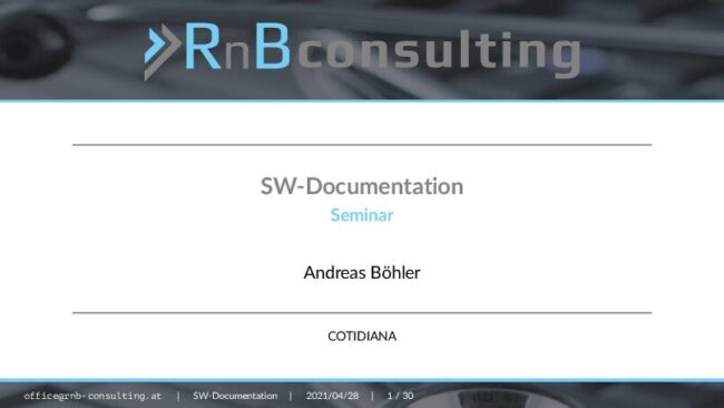 SW Documentation and medical devices - AAL Programme